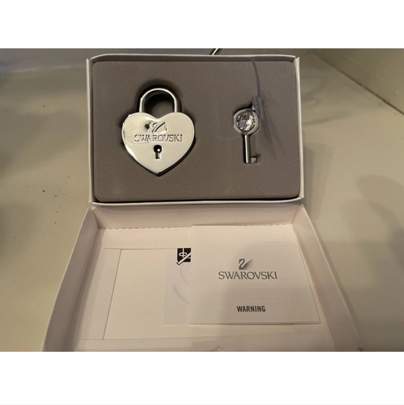 Swarovski | Jewelry | Swarovski Crystal Heart Lock With Key New | Poshmark